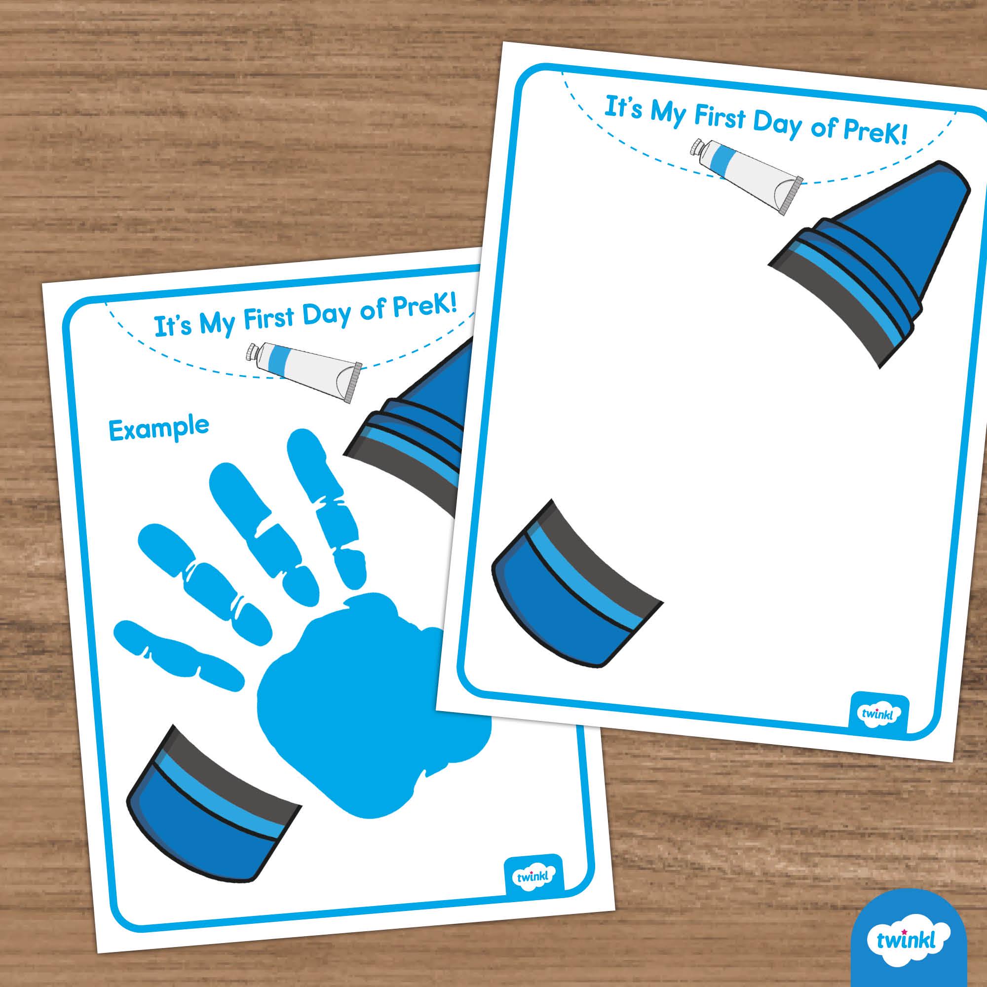 First Day of Prek Crayon Handprint Keepsake Craft - Etsy