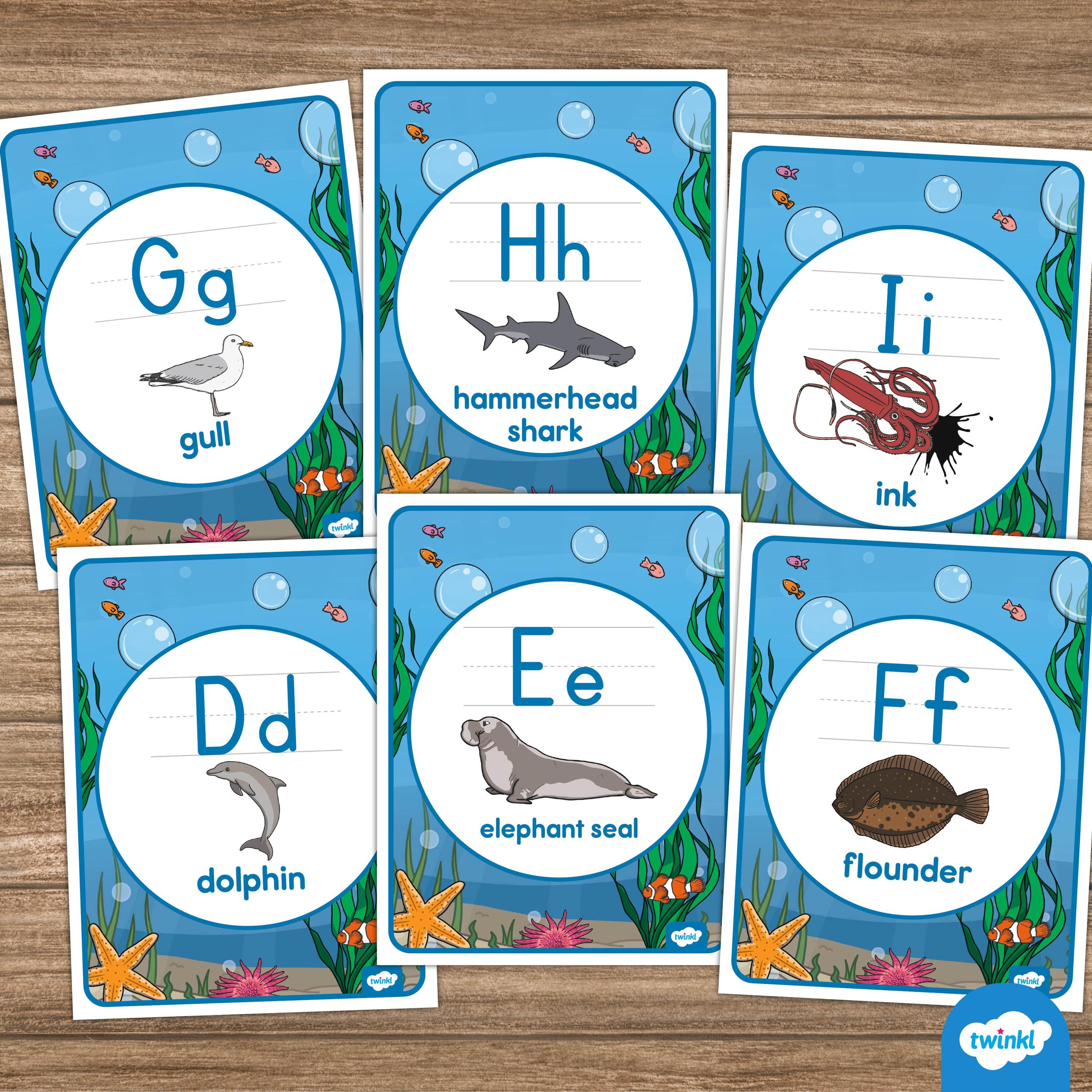 Under the Sea Alphabet Posters - Etsy