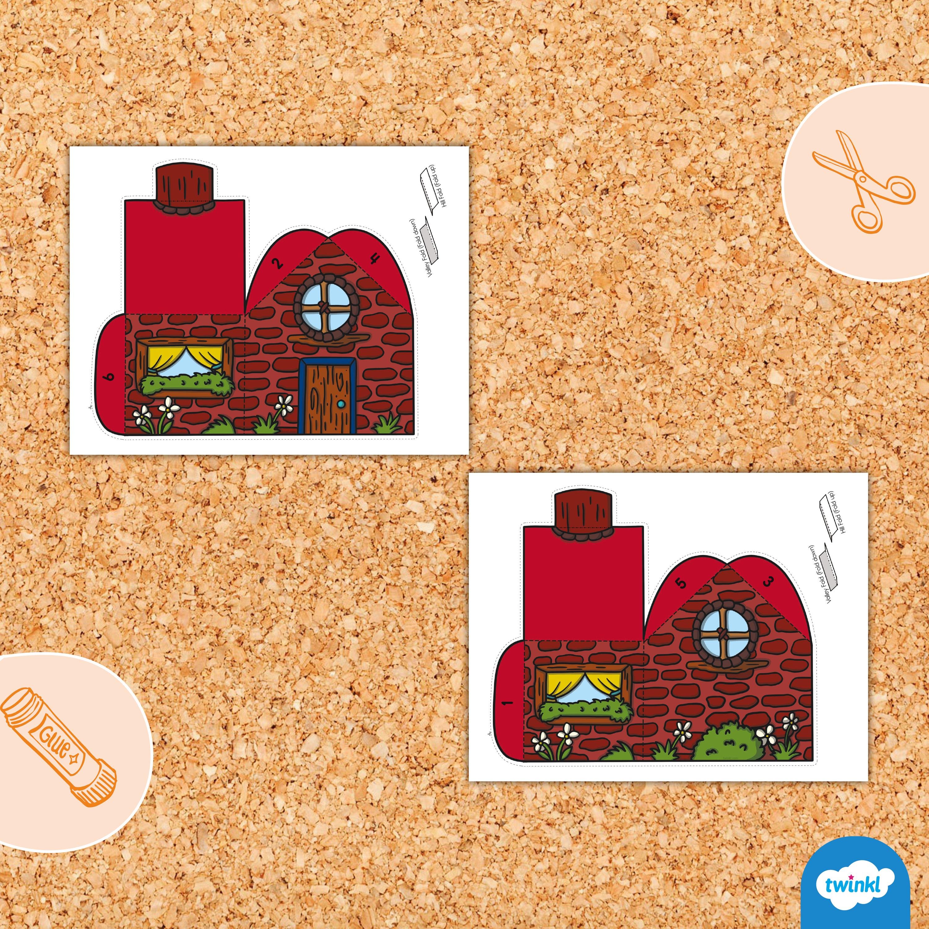 The Three Little Pigs Houses Craft - Etsy