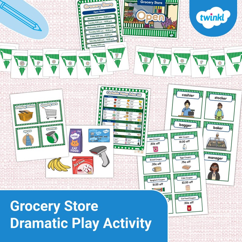 Grocery Store Dramatic Play Activity Pack - Etsy