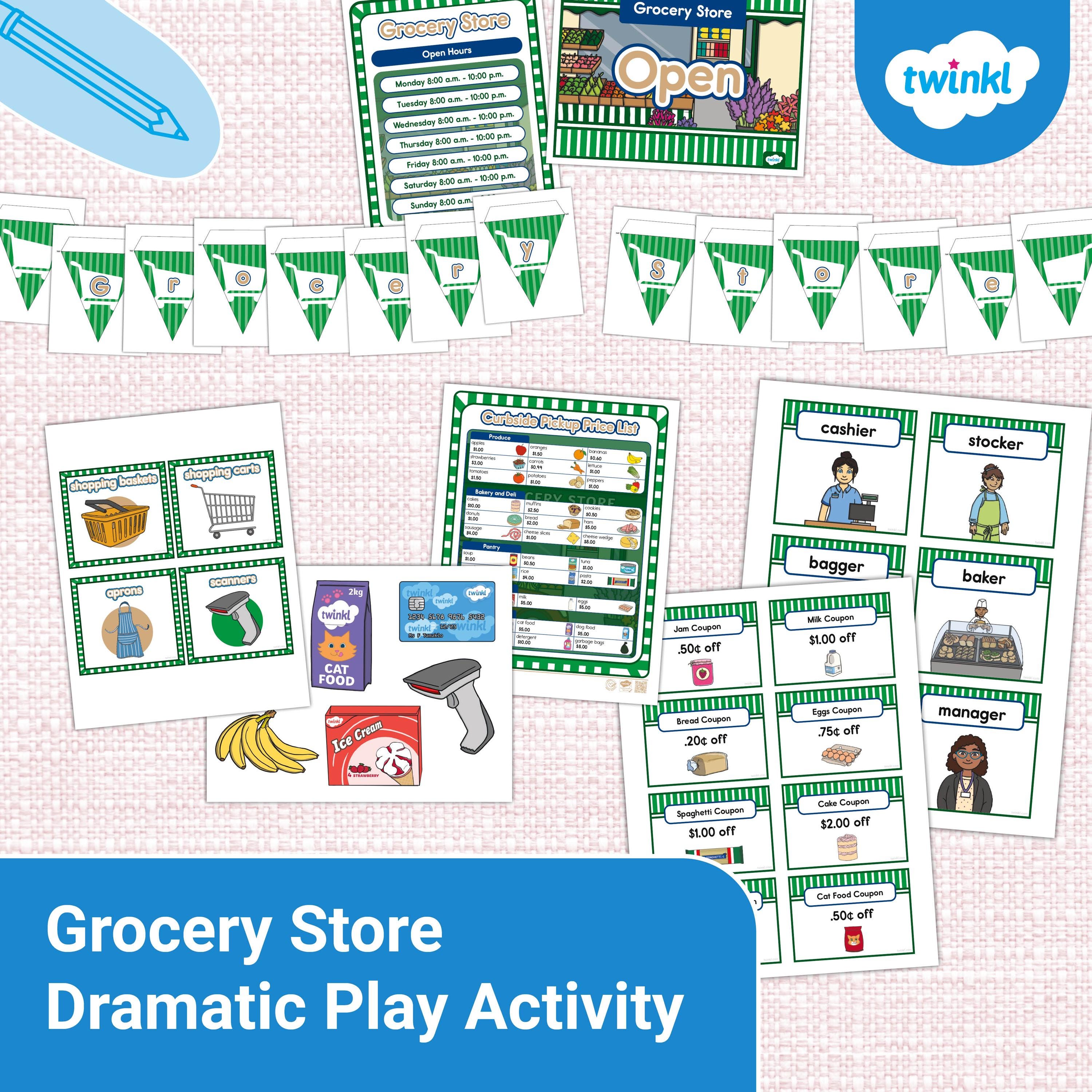 Grocery Store Dramatic Play Activity Pack - Etsy