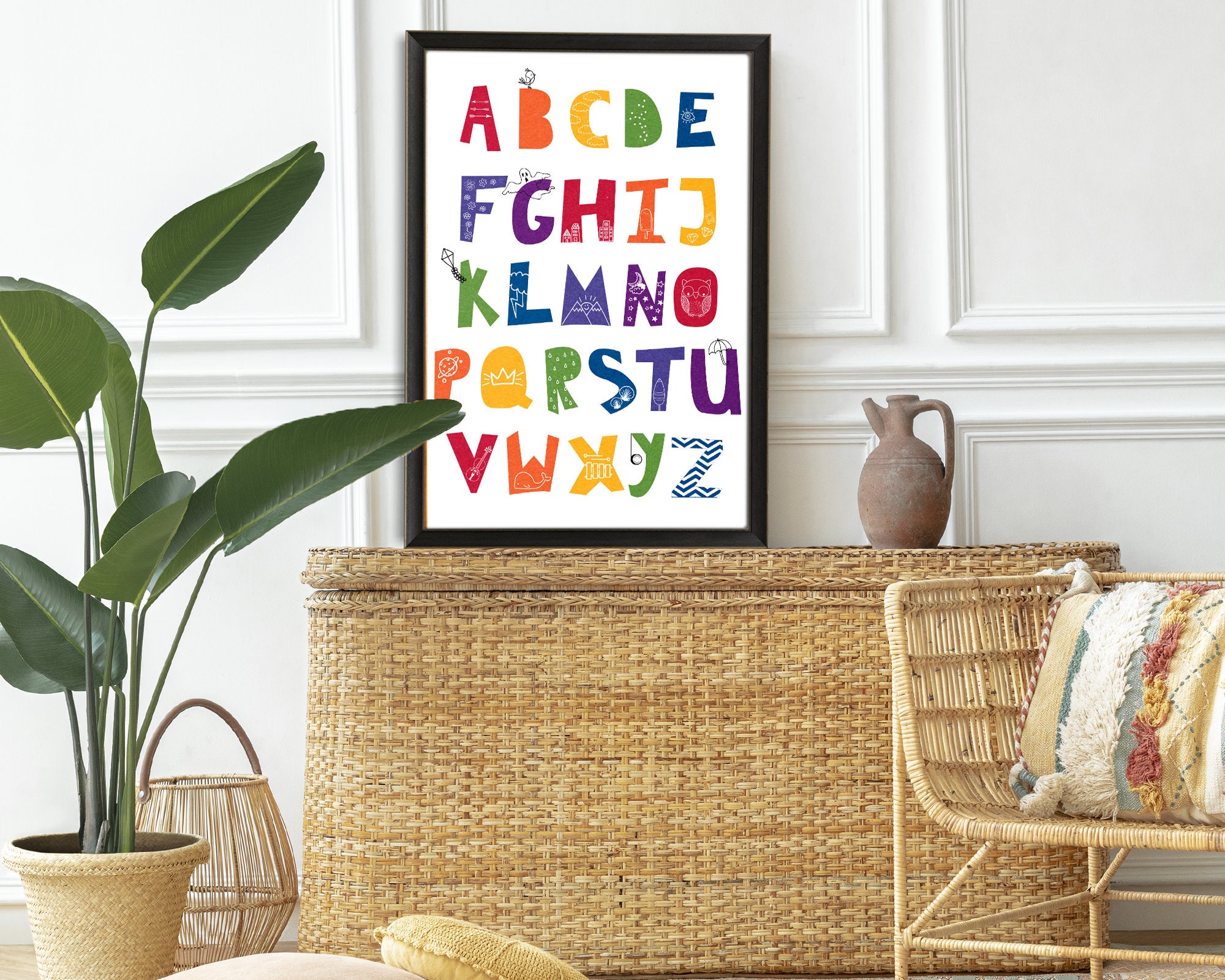 Alphabet Rainbow Colours Printable Poster A-Z Rainbow Colour Poster to ...