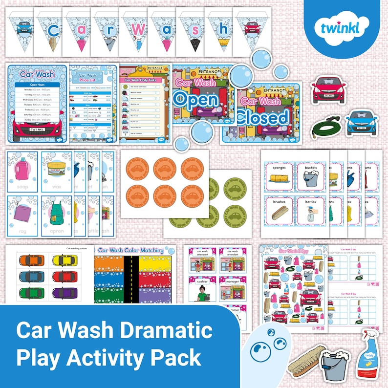 Car Wash Dramatic Play Activity Pack - Etsy