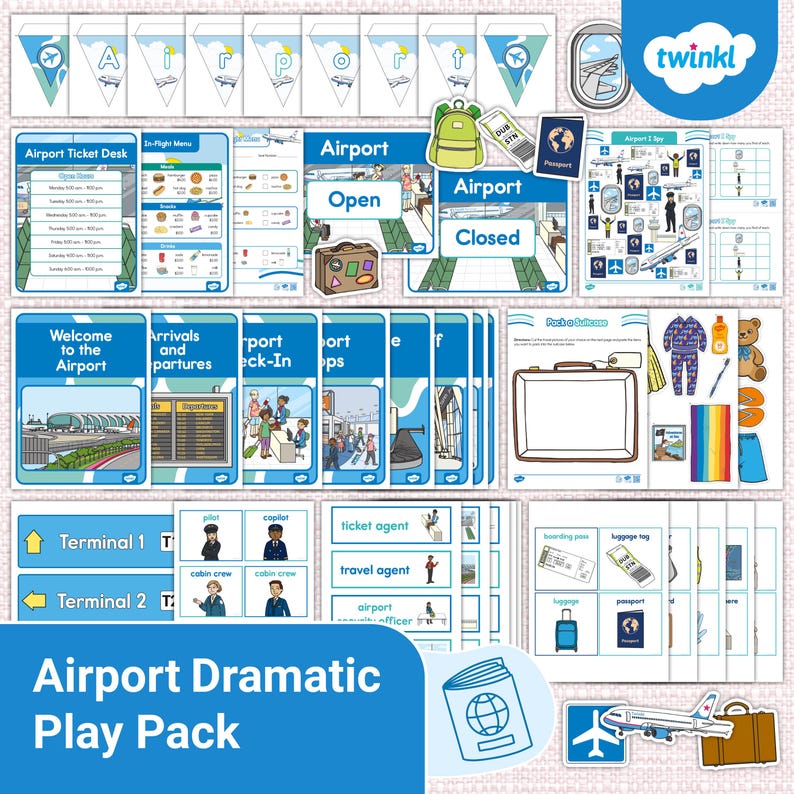Airport Dramatic Play Pack - Etsy