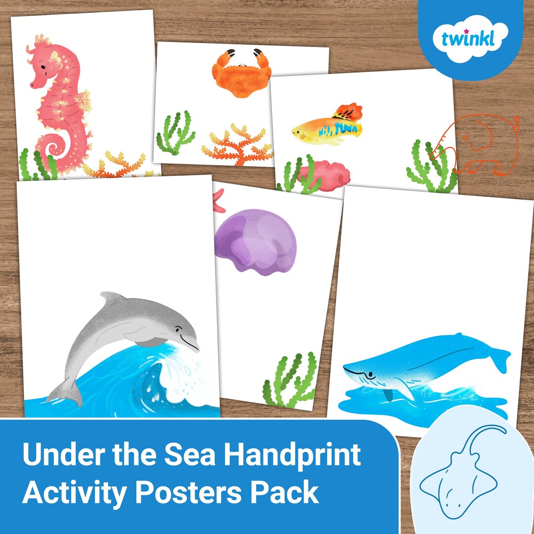 Under the Sea Handprint Activity Posters Pack - Etsy