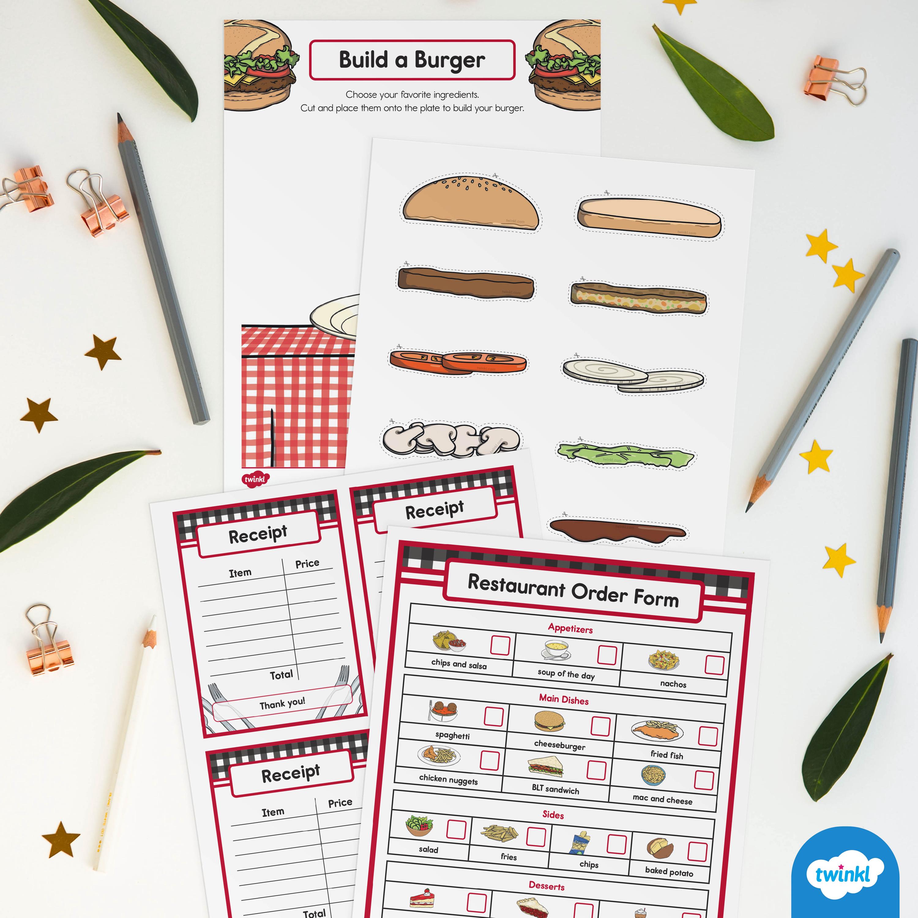 Restaurant Dramatic Play Pack - Etsy