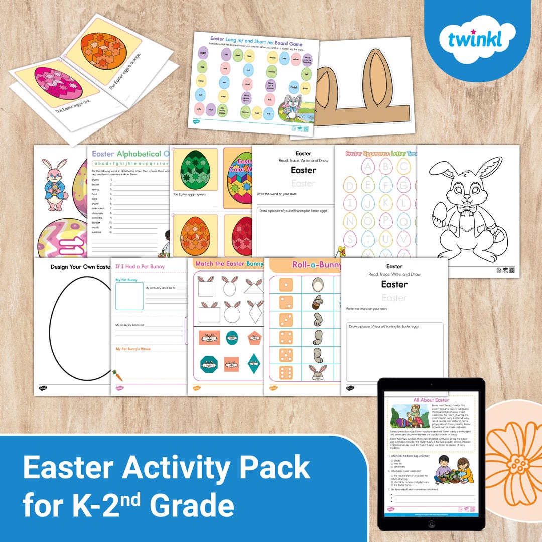 Easter Activity Pack for K-2nd Grade - Etsy