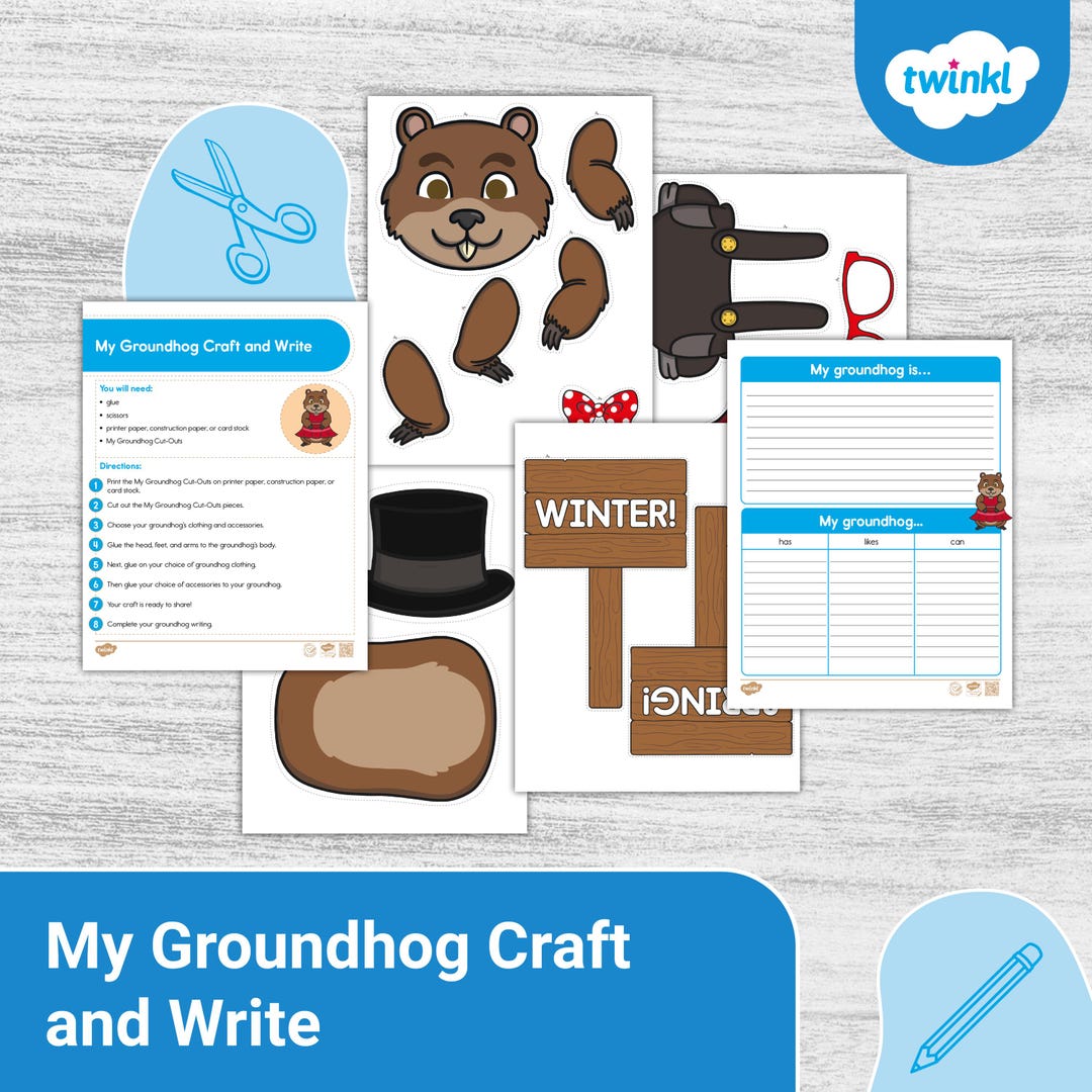 My Groundhog Craft and Write Activity - Etsy