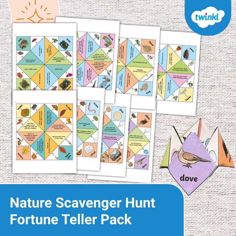 Nature Scavenger Hunt Fortune Teller Pack - Etsy