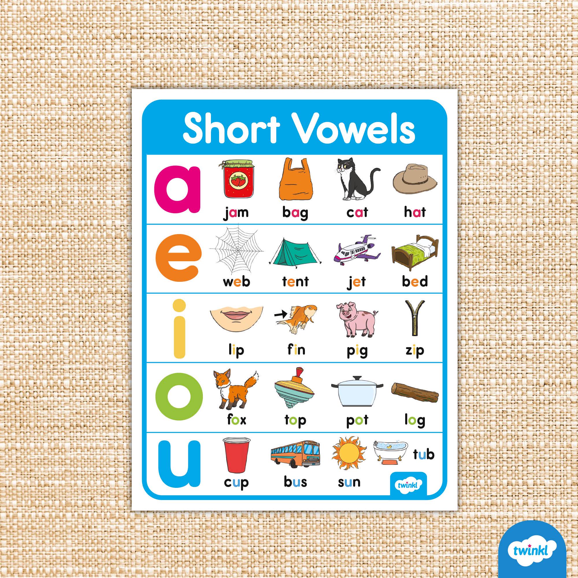 Short Vowels Chart | Phonics Poster - Etsy