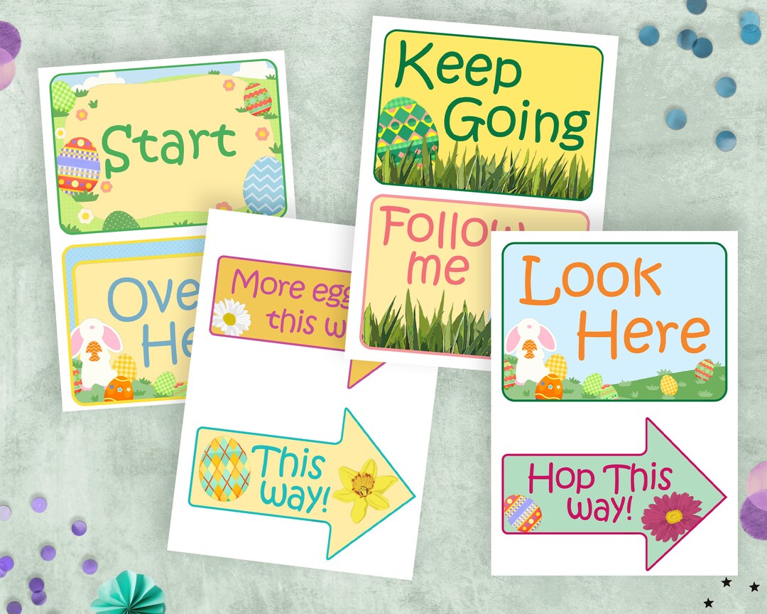 Easter Egg Hunt Signs to Print Print Your Own Egg Hunt Clues From the ...