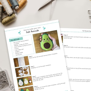Felt Avocado Sewing Pattern | Digital Craft Pattern | Printable Craft ...