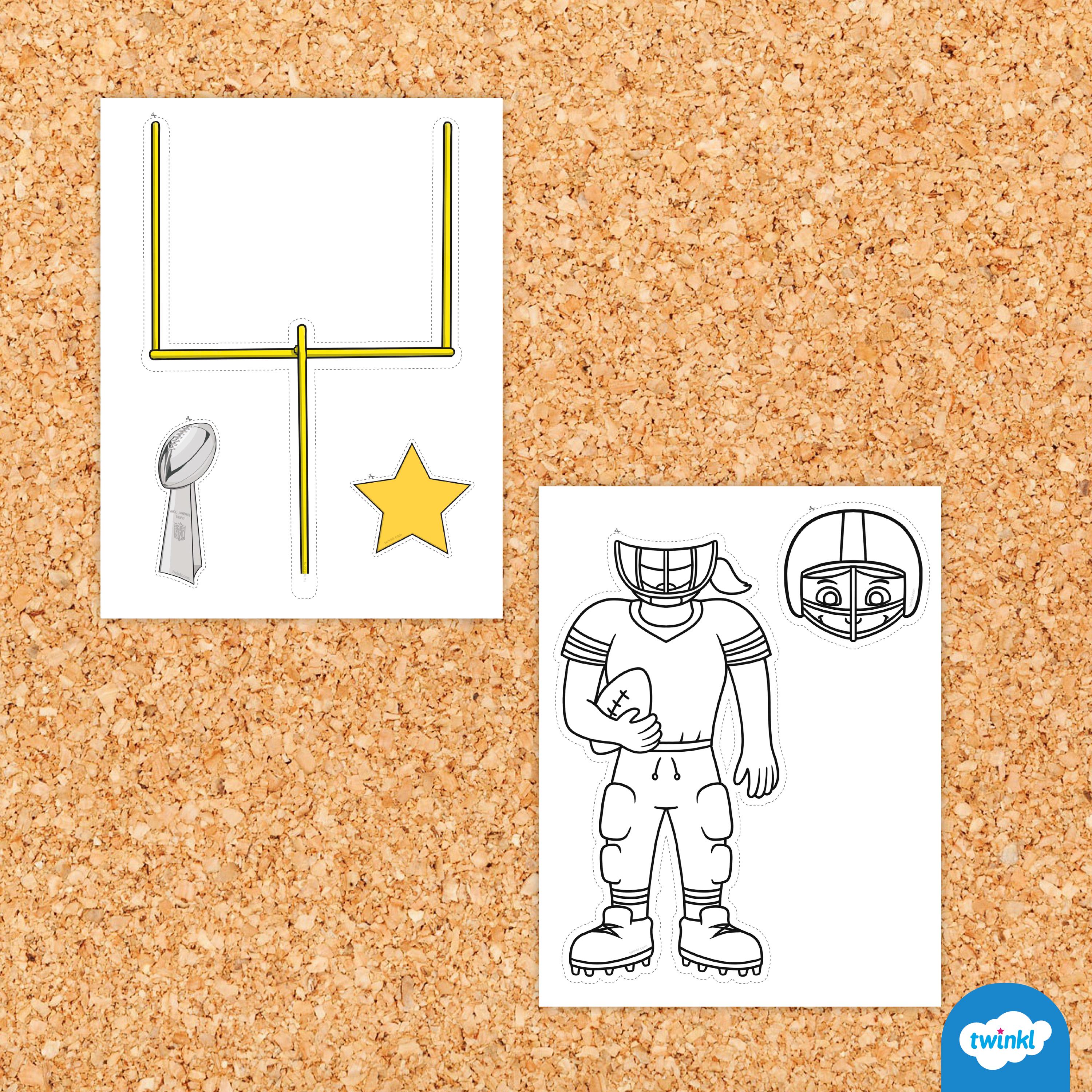 Football Player Paper Bag Puppet Craft - Etsy