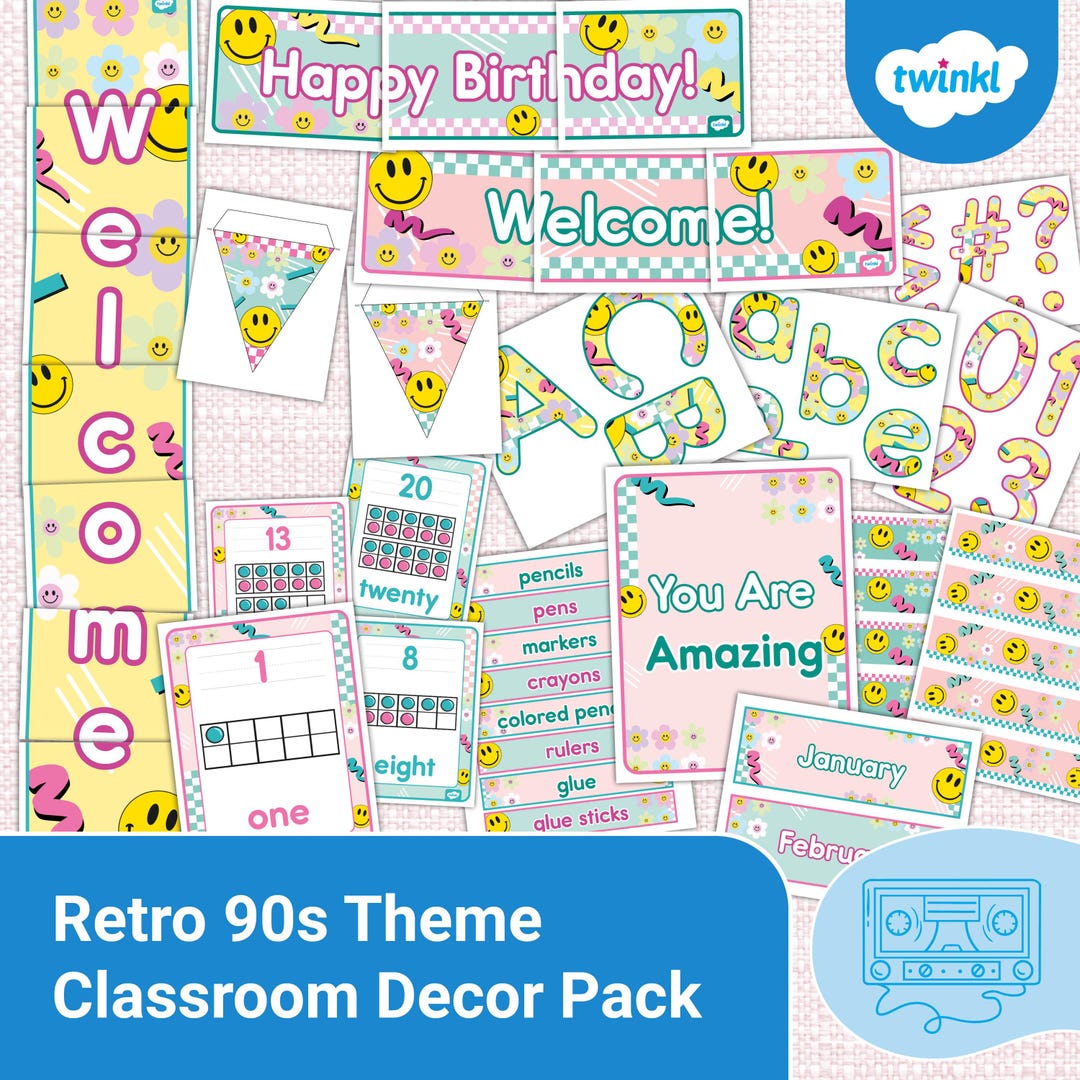 Retro 90s Theme Classroom Decor Pack - Etsy