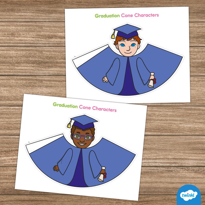 Graduation Characters Cone Craft - Etsy