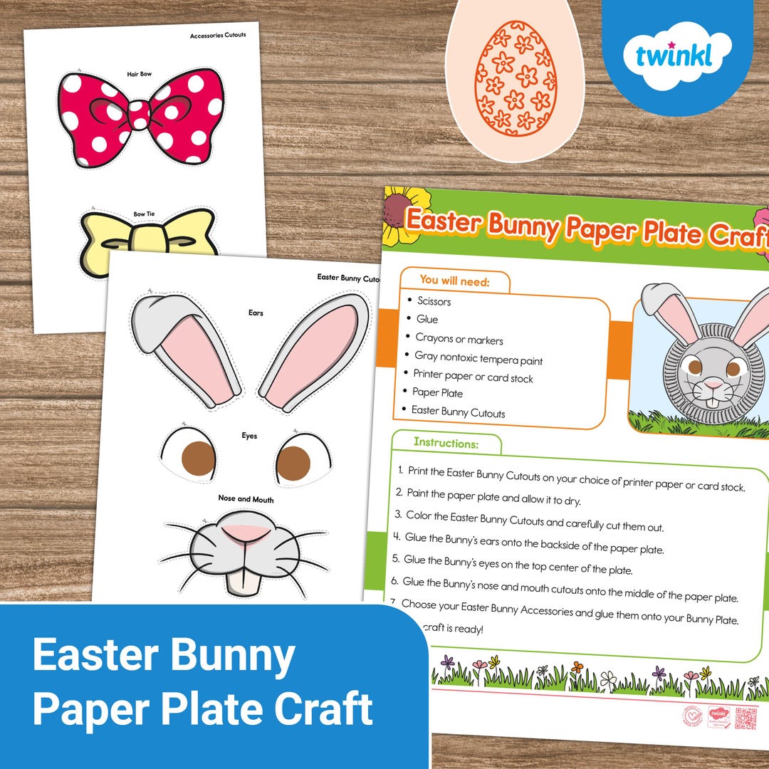 Easter Bunny Paper Plate Craft - Etsy