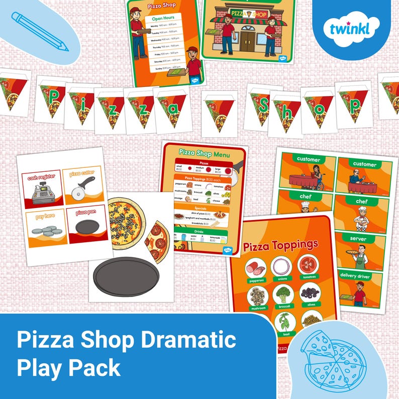 Pizza Shop Dramatic Play Pack - Etsy