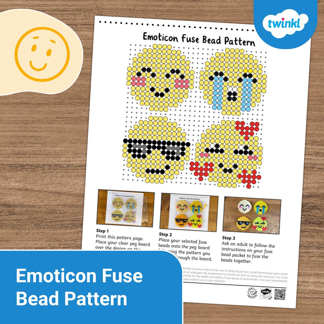 Emoticon Fuse Bead Pattern - Etsy