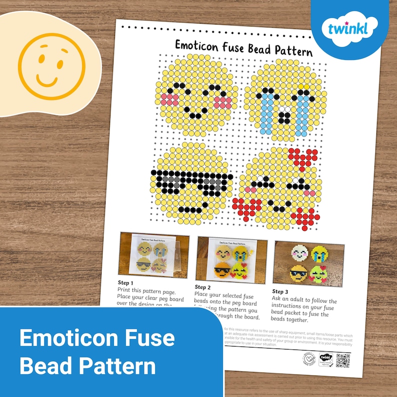 Emoticon Fuse Bead Pattern - Etsy