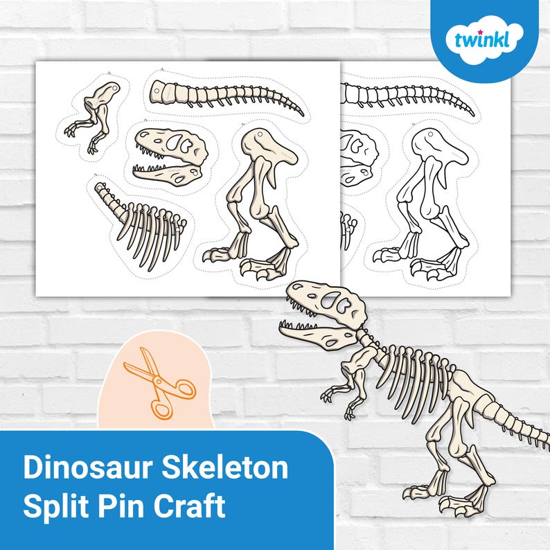 Dinosaur Skeleton Split Pin Craft - Etsy