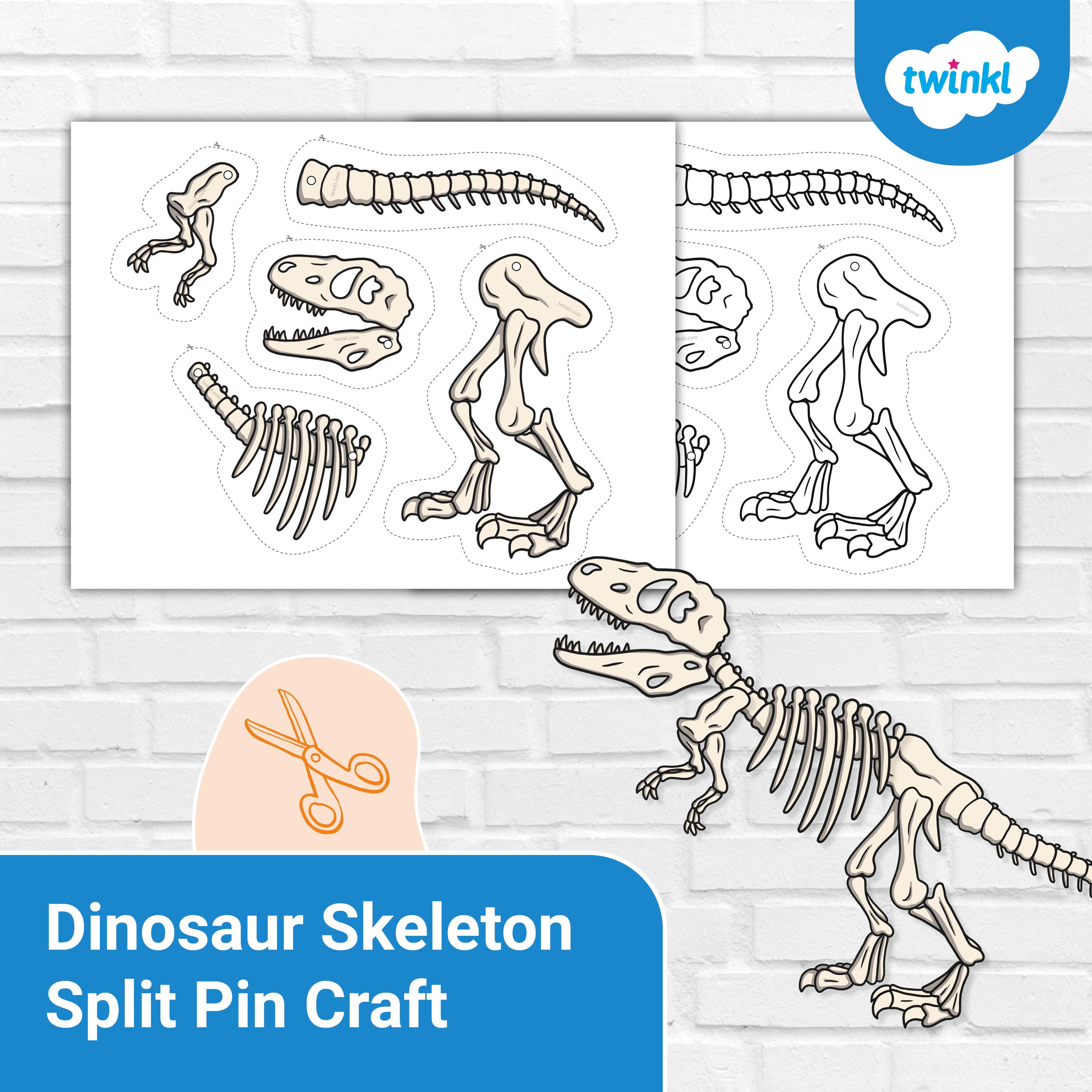 Dinosaur Skeleton Split Pin Craft - Etsy