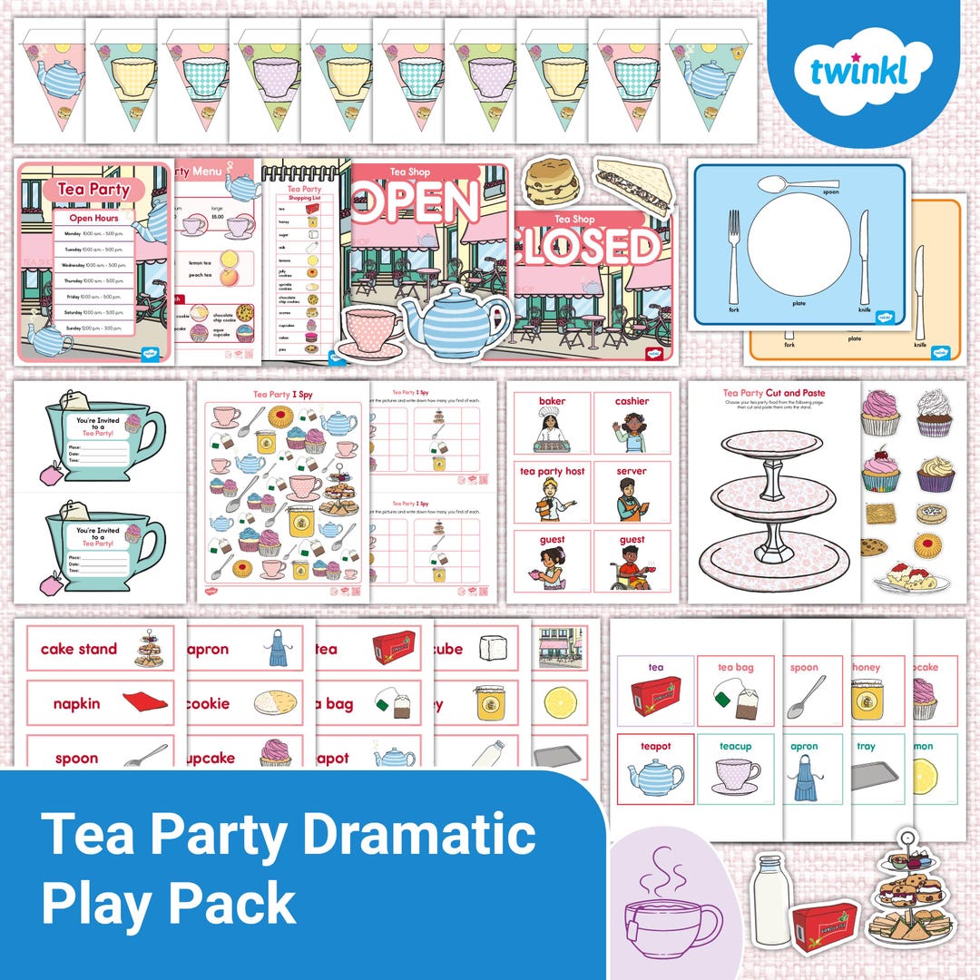 Tea Party Dramatic Play Pack - Etsy