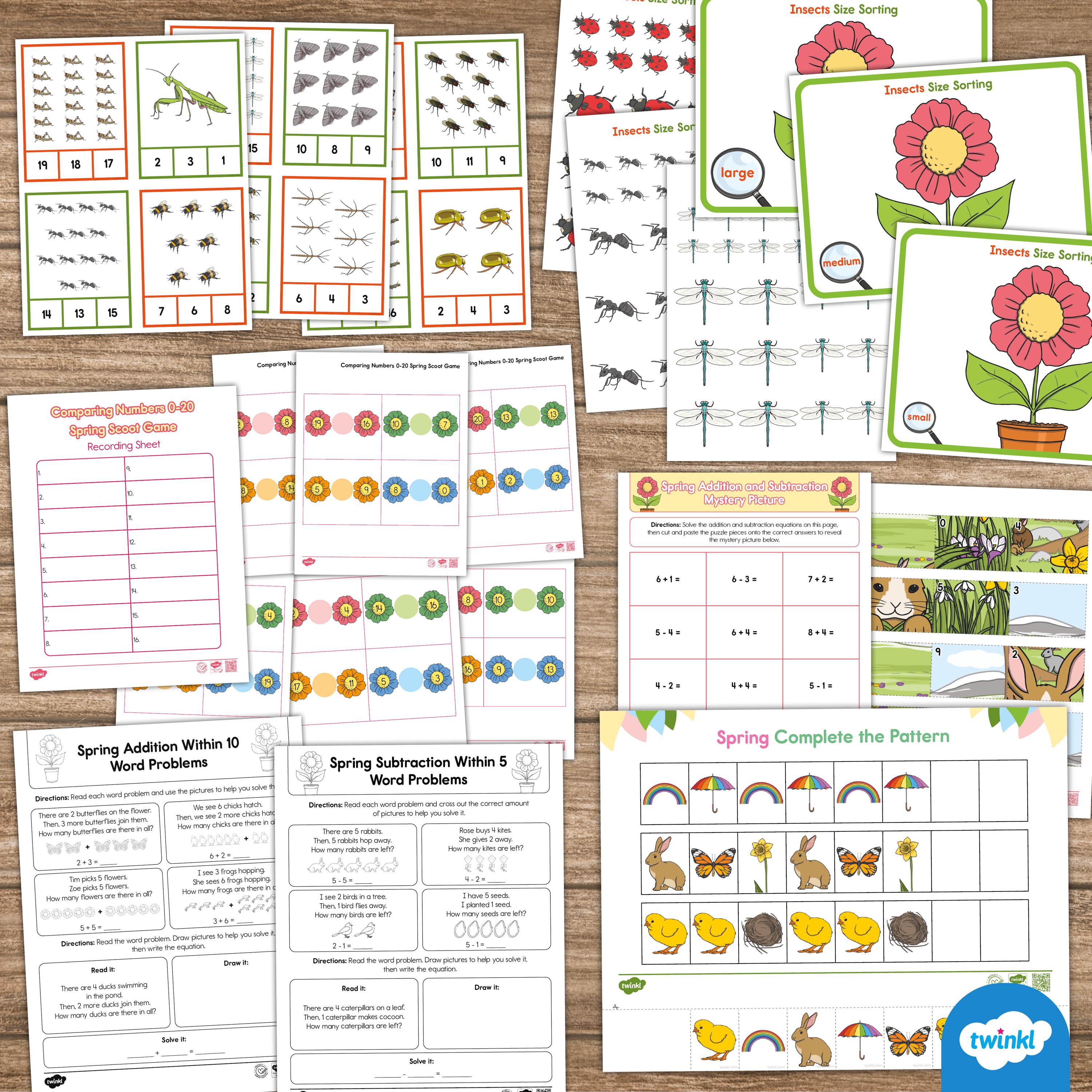 Kindergarten Spring Math Activity Pack - Etsy