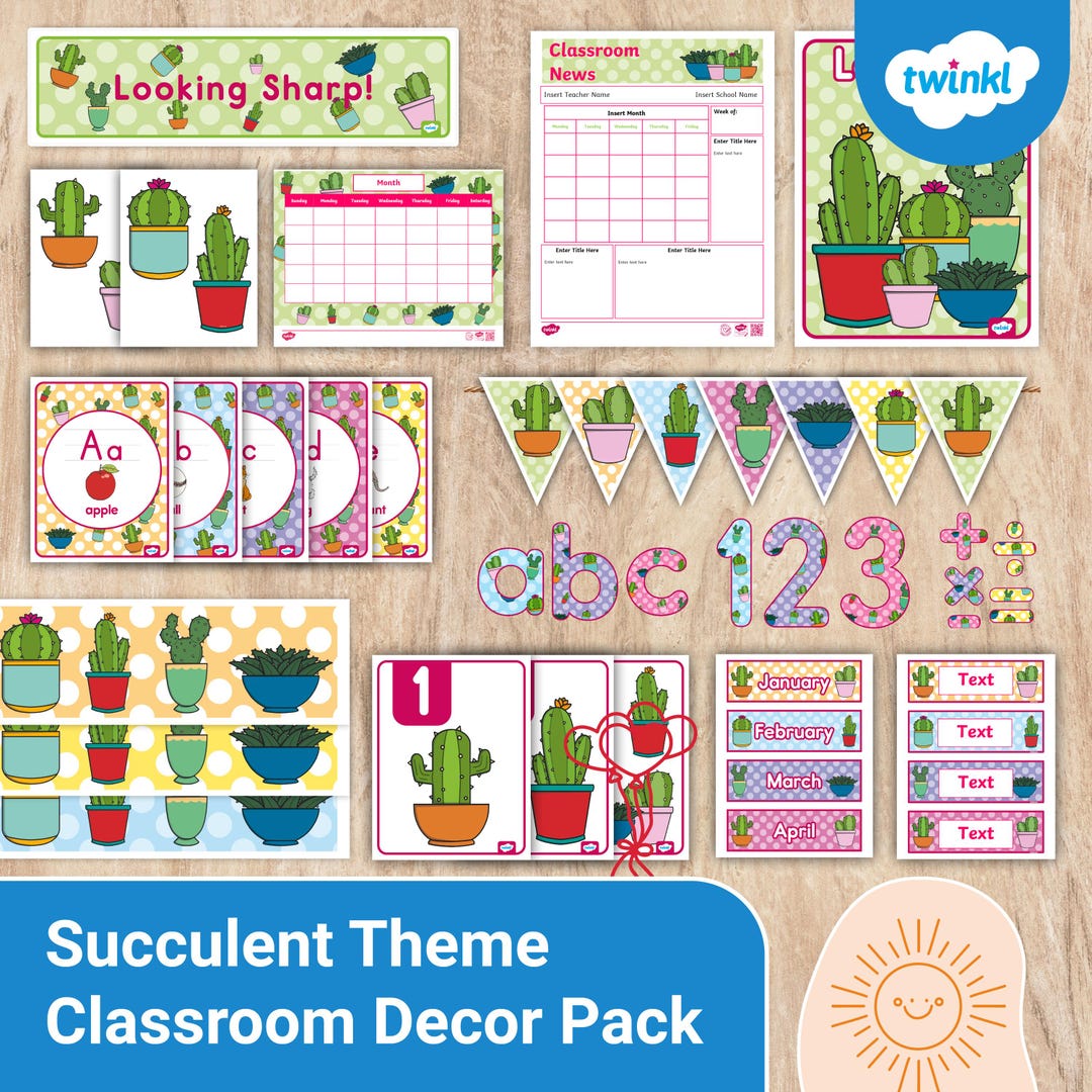 Succulent Theme Classroom Decor Pack - Etsy