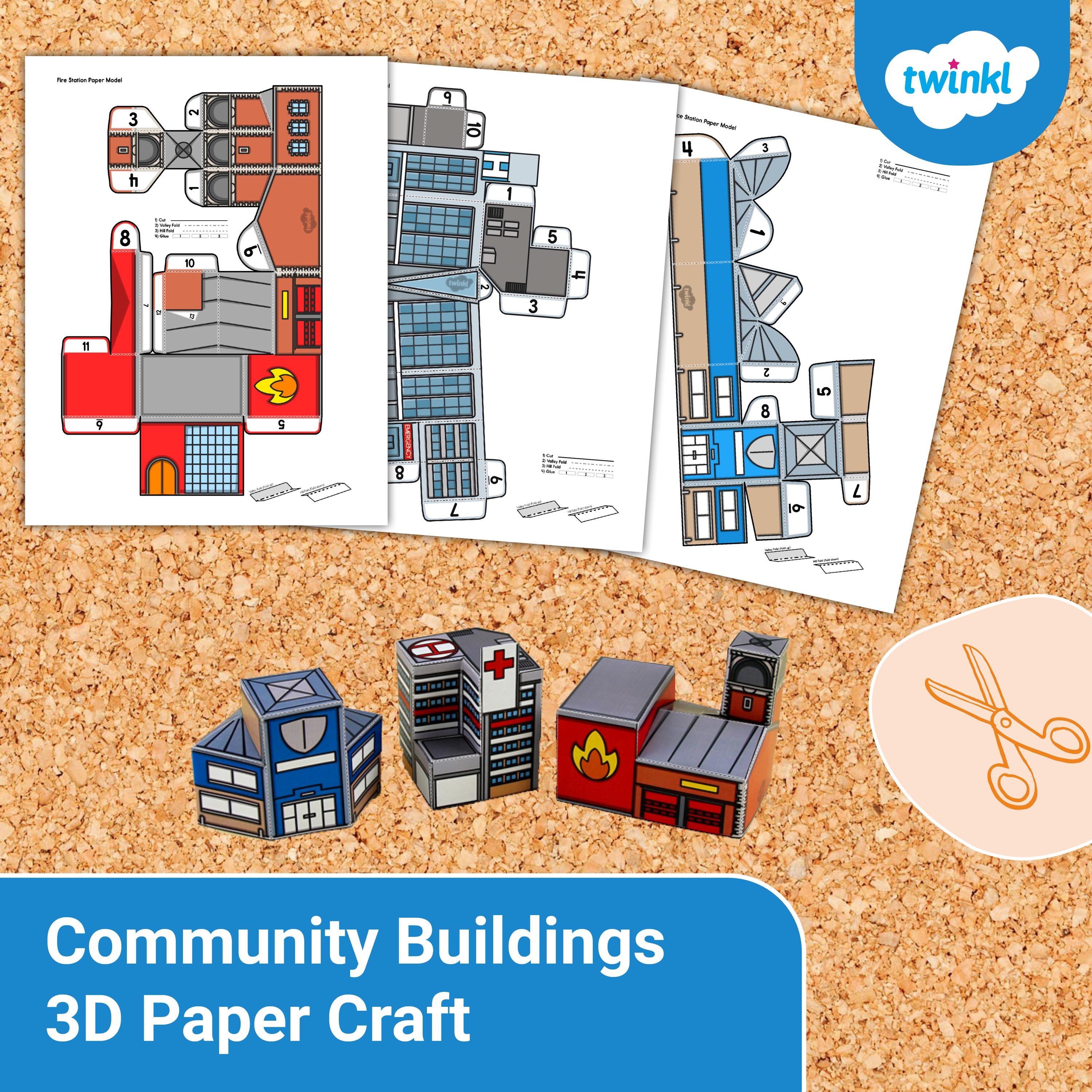 Community Buildings 3D Paper Craft - Etsy