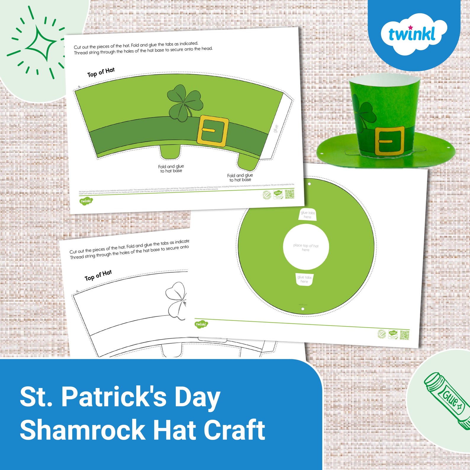 St. Patrick’s Day Shamrock Hat Craft – Printable Kids’ Activity - Etsy