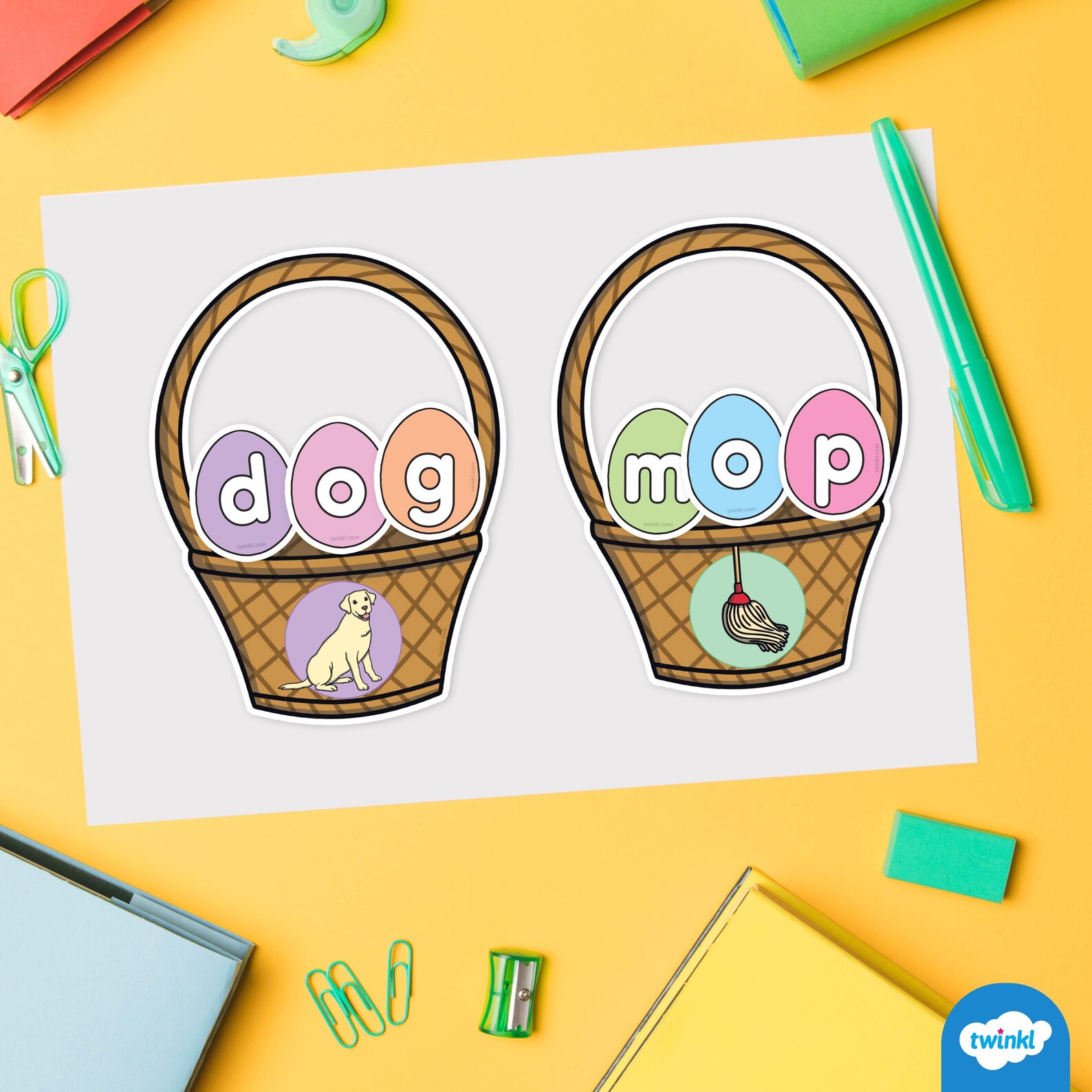 Easter Basket CVC Words Hands-on Sorting Activity - Etsy