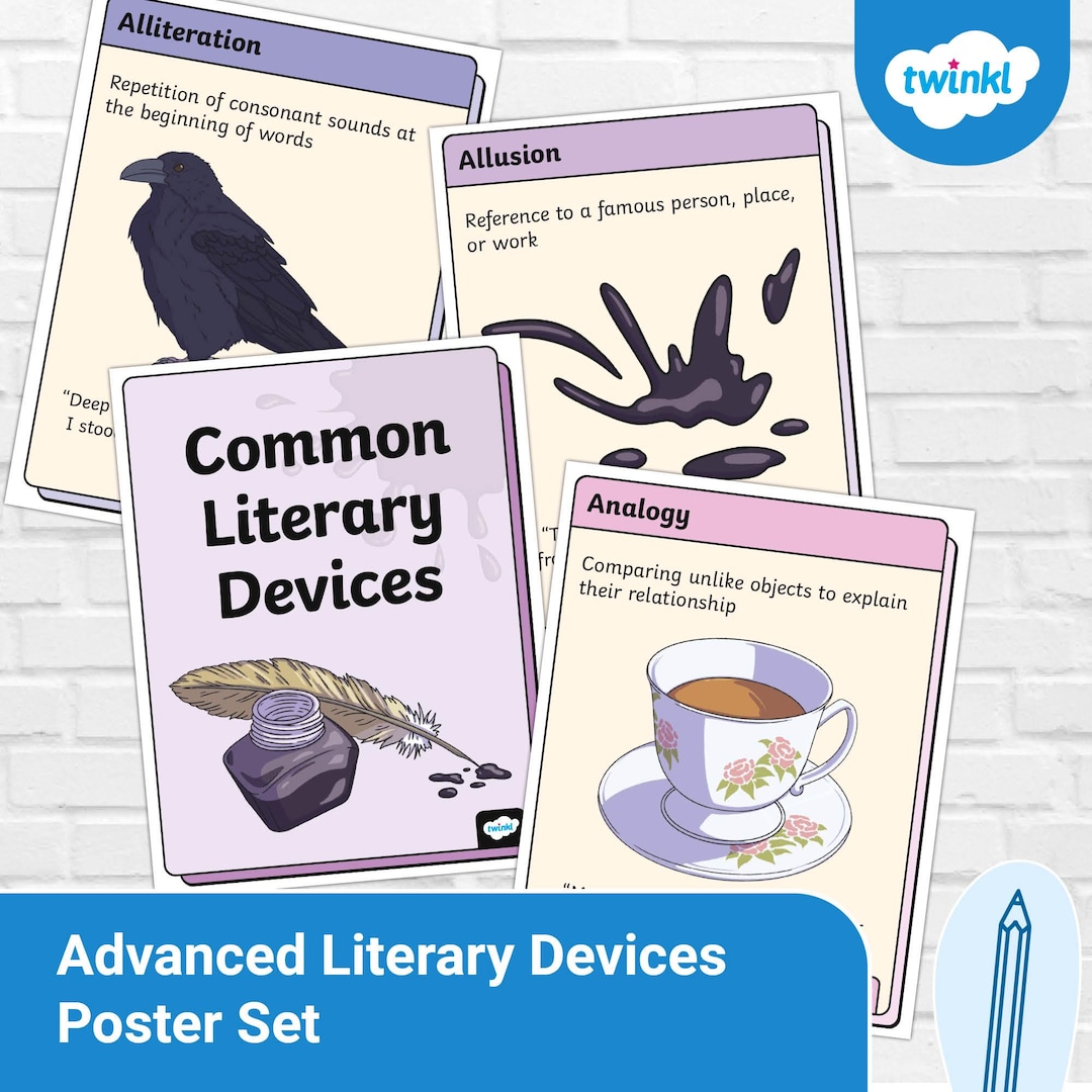 Advanced Literary Devices Poster Set - Middle School ELA Classroom ...
