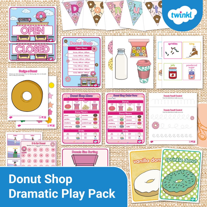 Donut Shop Dramatic Play Pack - Etsy