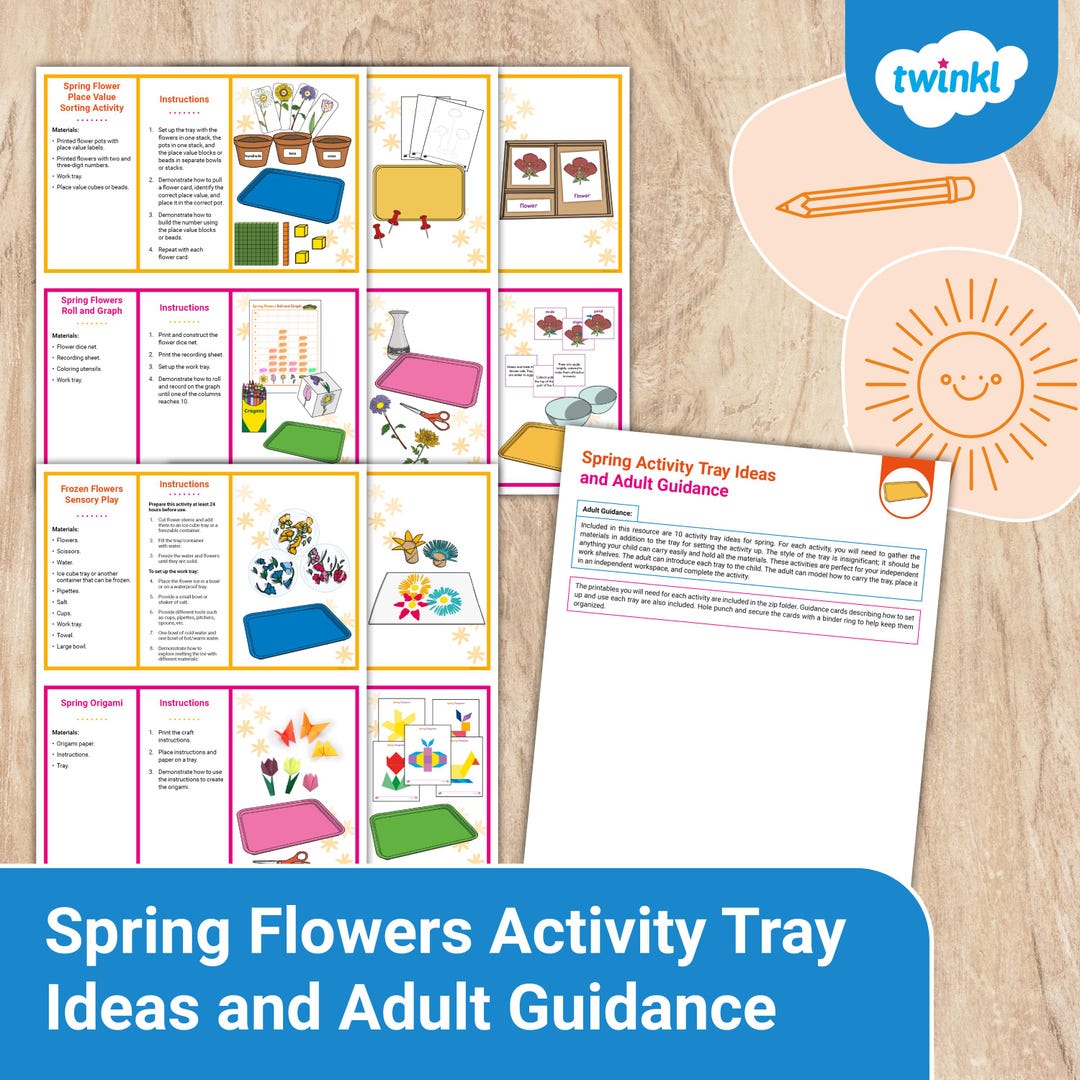 Spring Flowers Worksheet Tray Ideas and Adult Guidance - Etsy