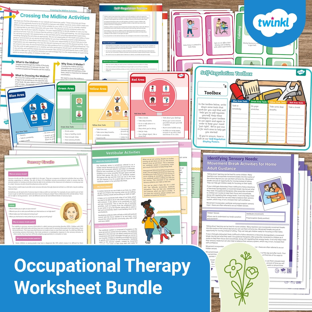 Occupational Therapy Worksheet Bundle - Etsy