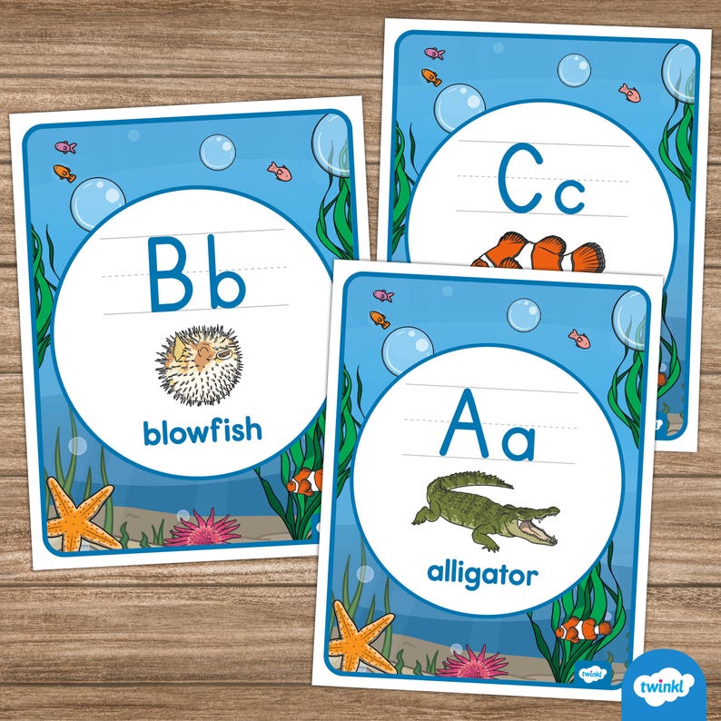 Under the Sea Alphabet Posters - Etsy