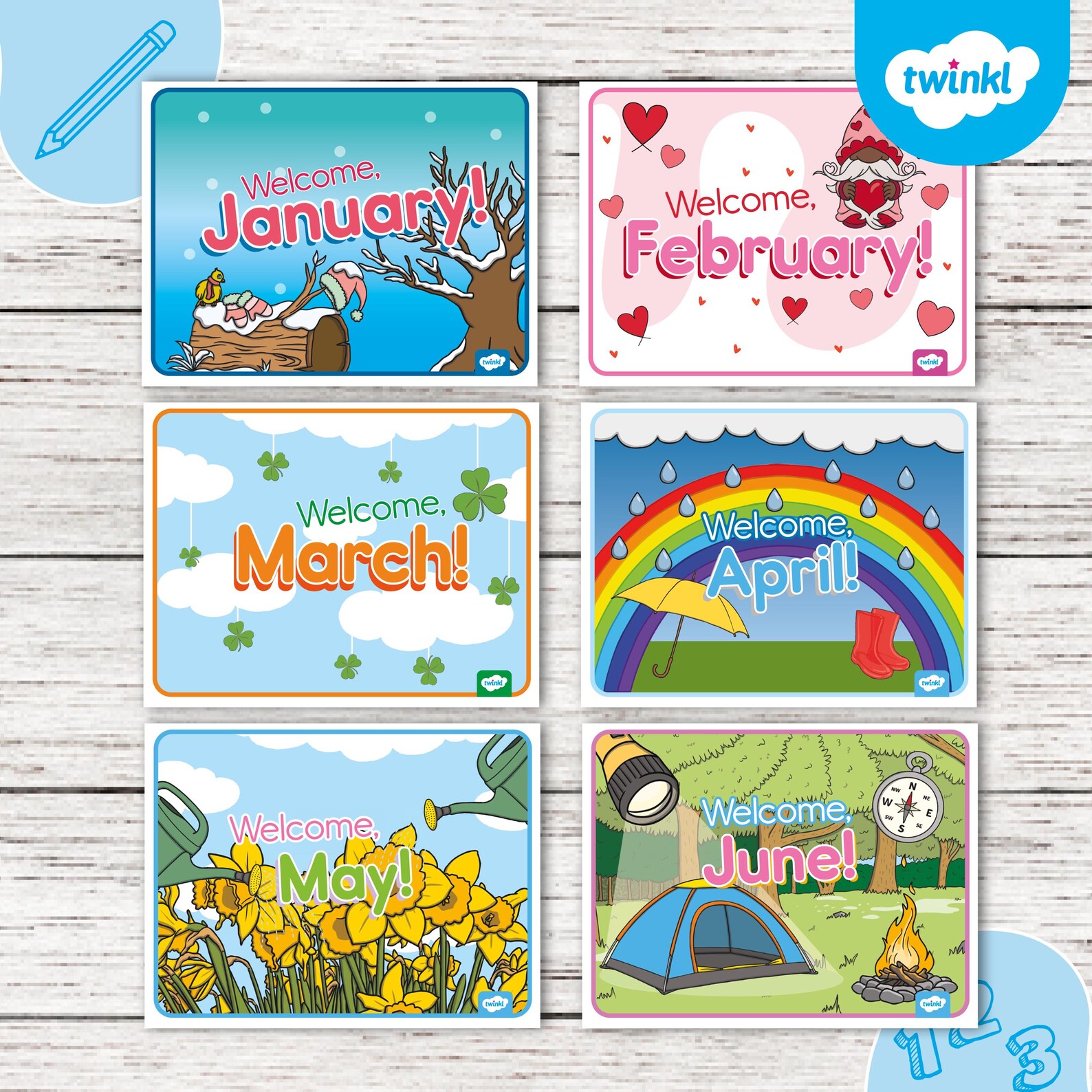 Welcome Months of the Year Poster Pack - Etsy