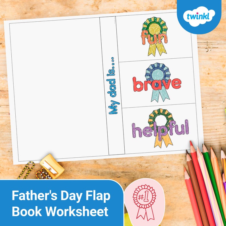 Father's Day Flap Book Worksheet - Etsy