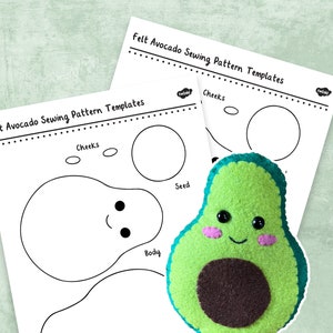 Felt Avocado Sewing Pattern | Digital Craft Pattern | Printable Craft ...