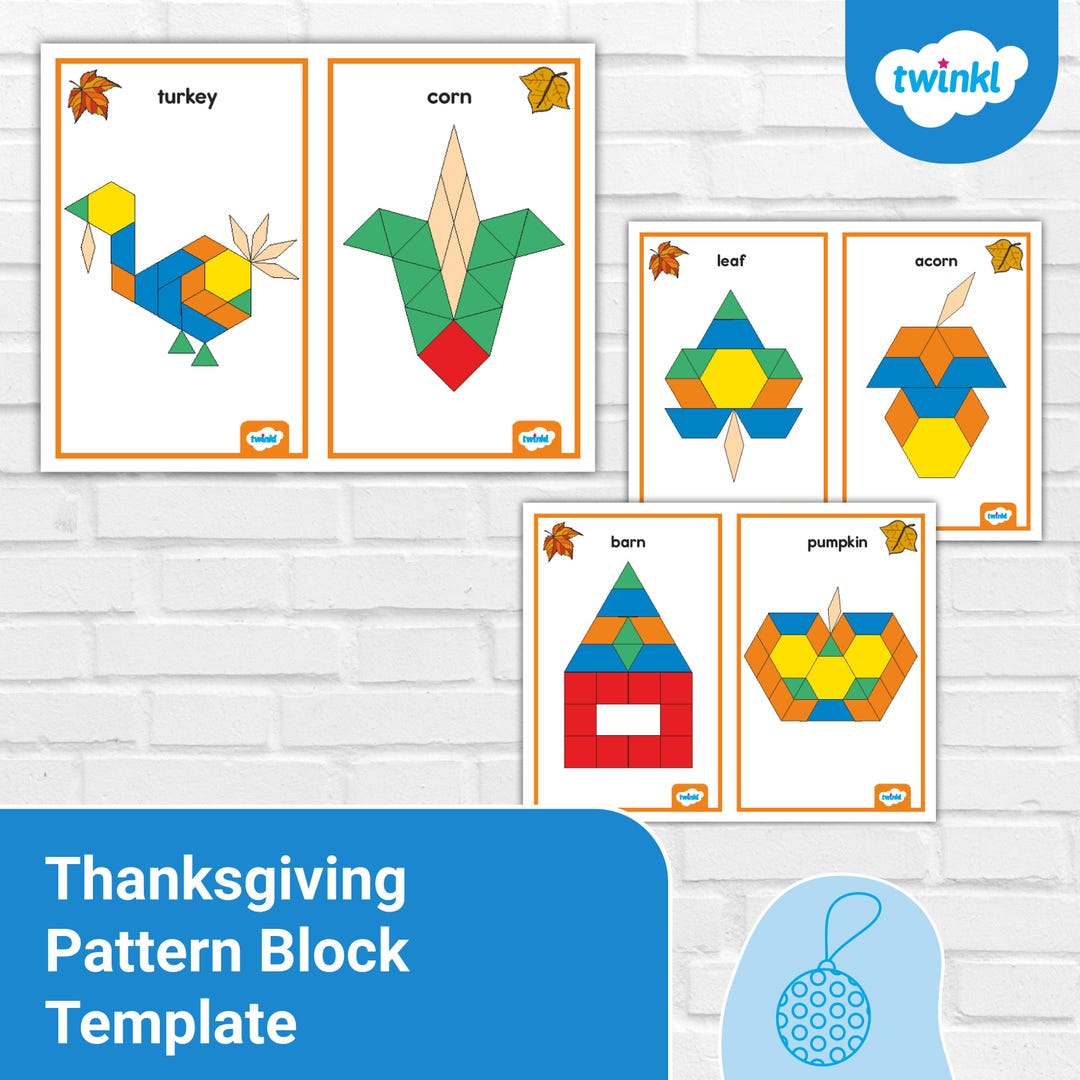 Thanksgiving Pattern Block Template - Etsy