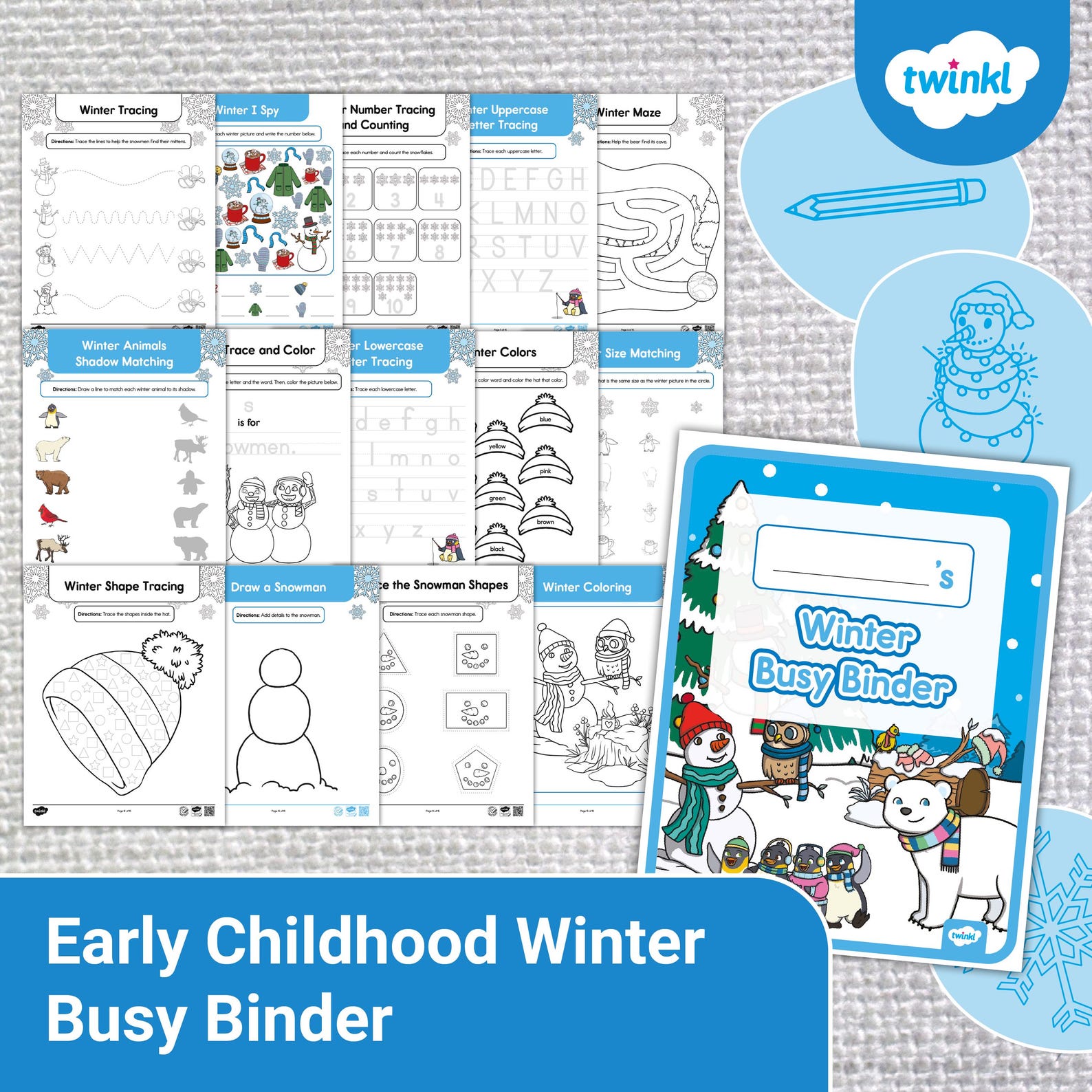 Winter Busy Binder for Kids – No Prep Educational Activities PDF - Etsy