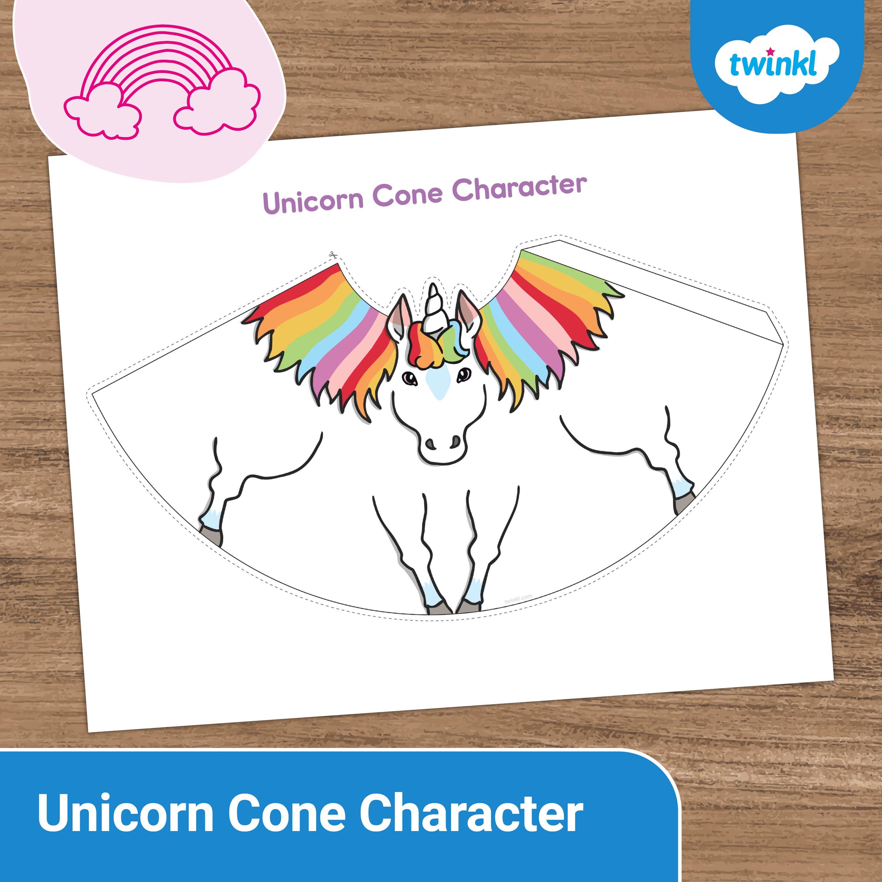 Unicorn Cone Character - Etsy