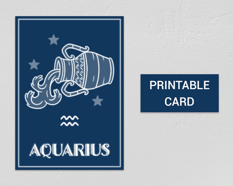 12 Zodiac Sign Printable Cards Star Sign Astrology Cards Instant ...