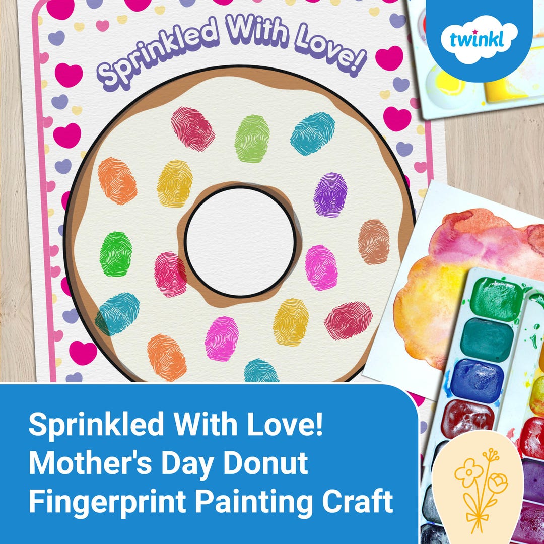 Sprinkled With Love! Mother's Day Donut Fingerprint Painting Craft - Etsy