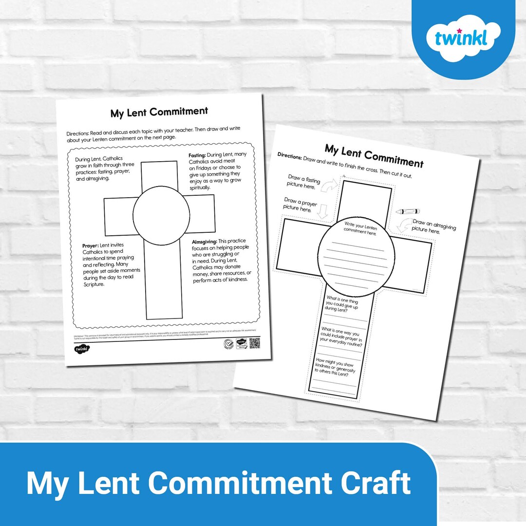 My Lent Commitment Craft – Printable Faith & Reflection Activity for ...