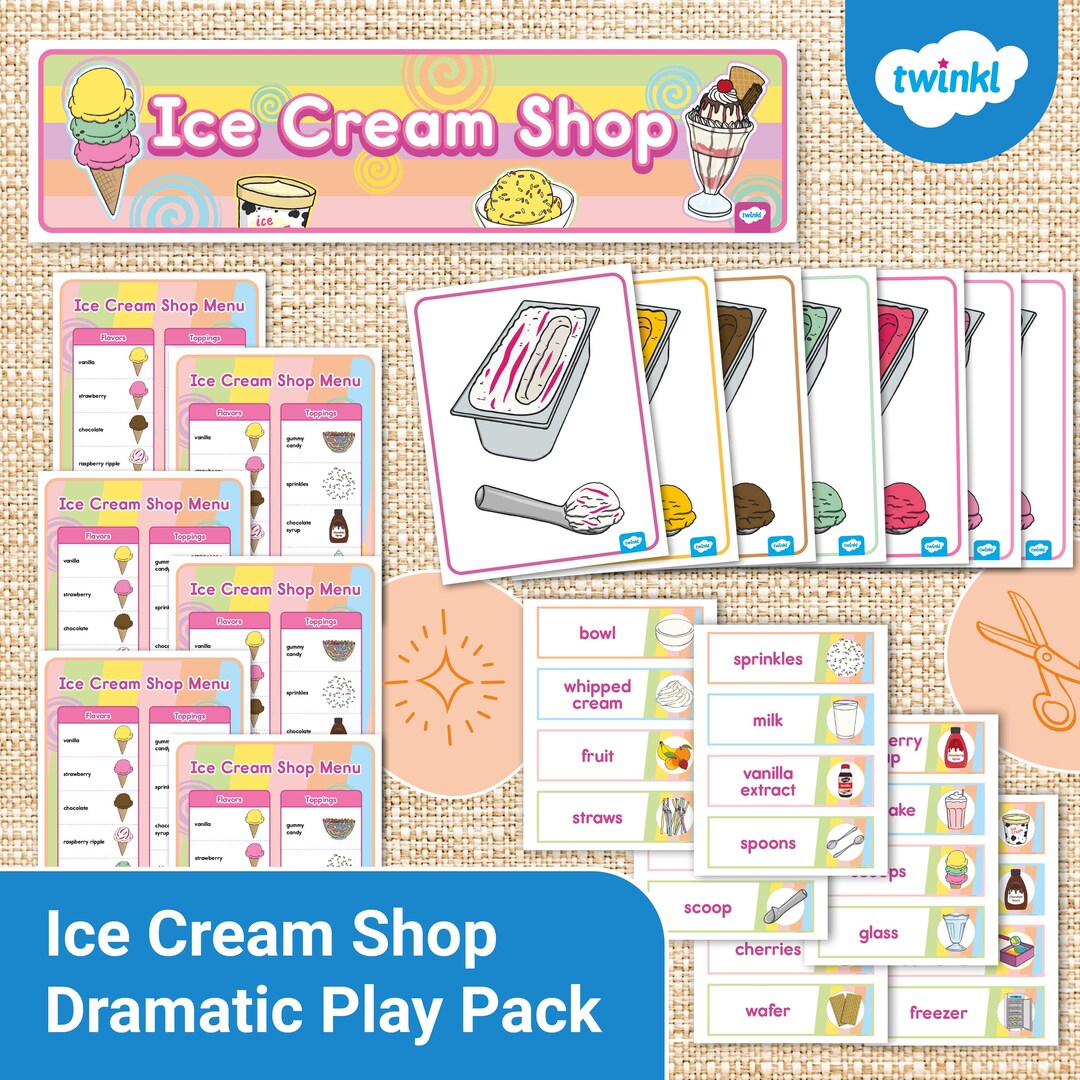Ice Cream Shop Dramatic Play Pack - Etsy