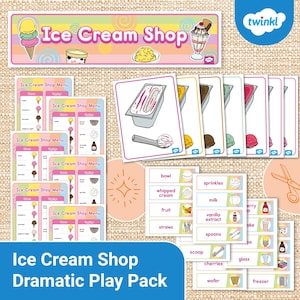 Ice Cream Shop Dramatic Play Pack - Etsy