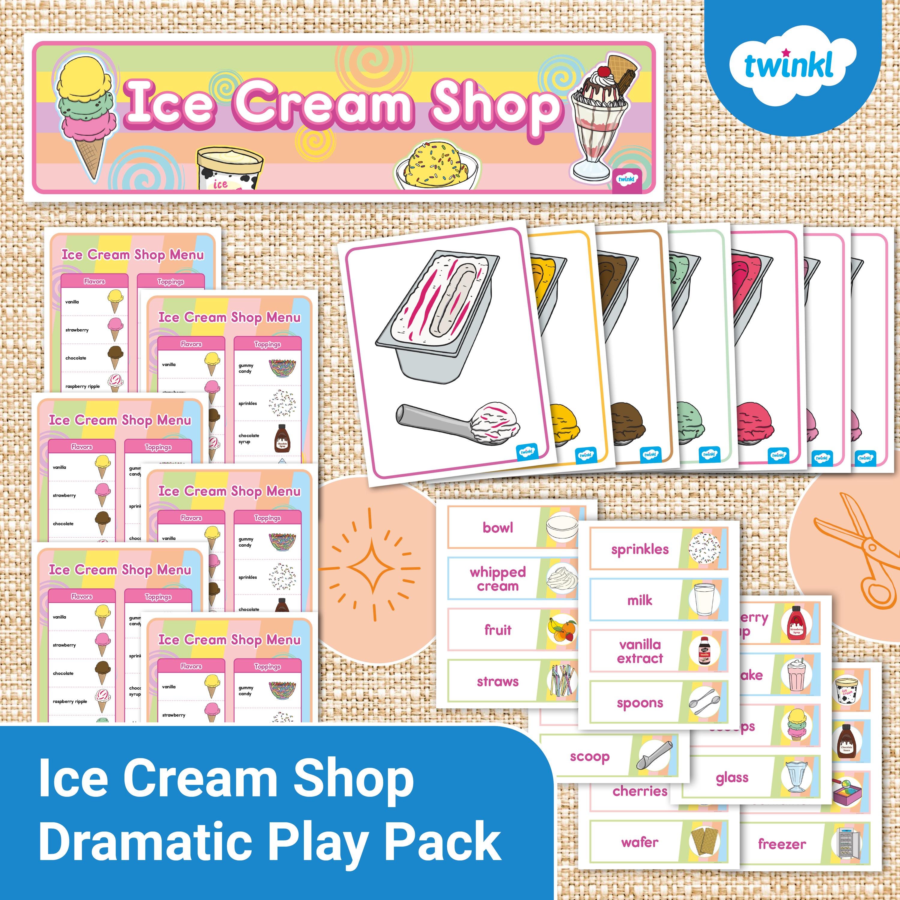 Ice Cream Shop Dramatic Play Pack - Etsy