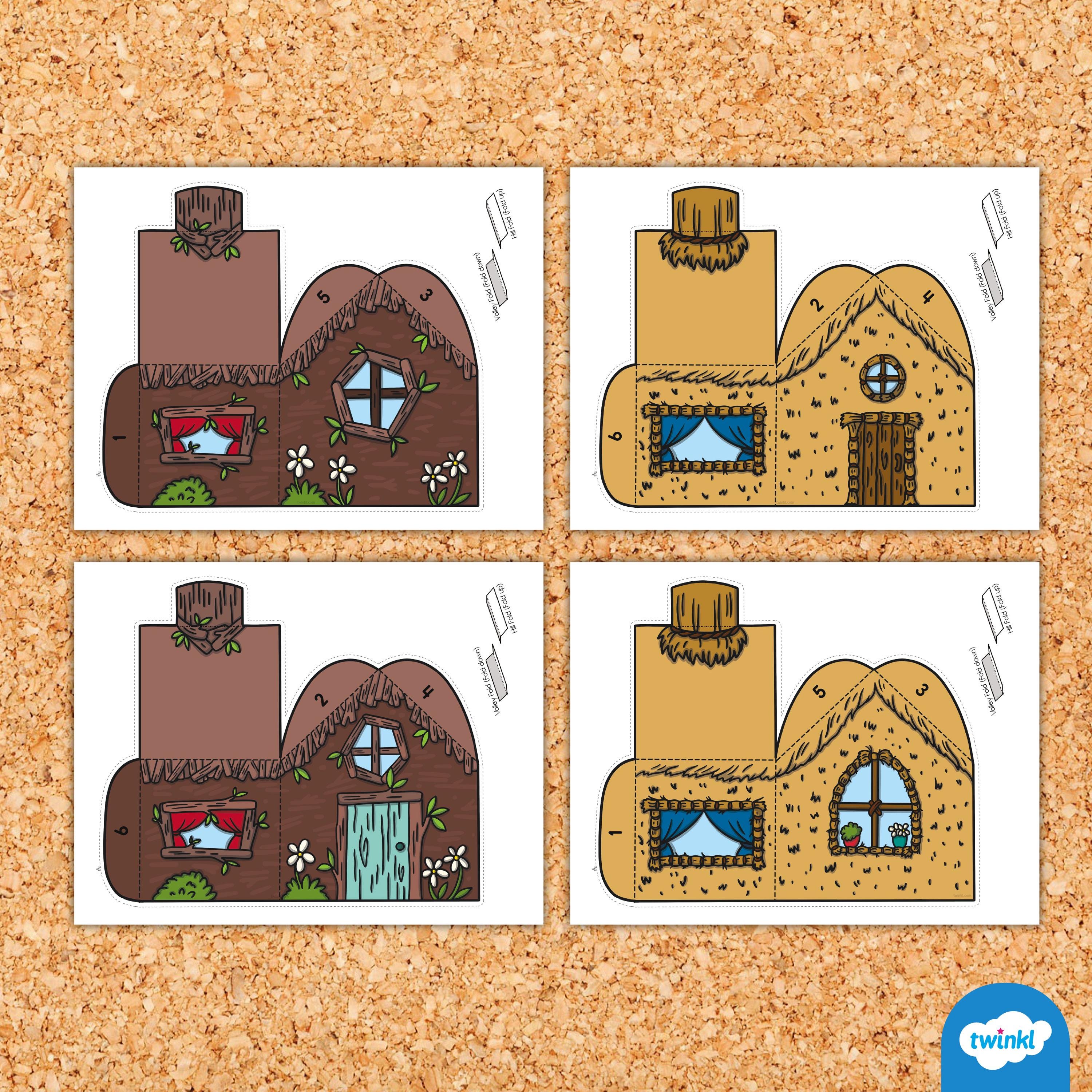 The Three Little Pigs Houses Craft - Etsy