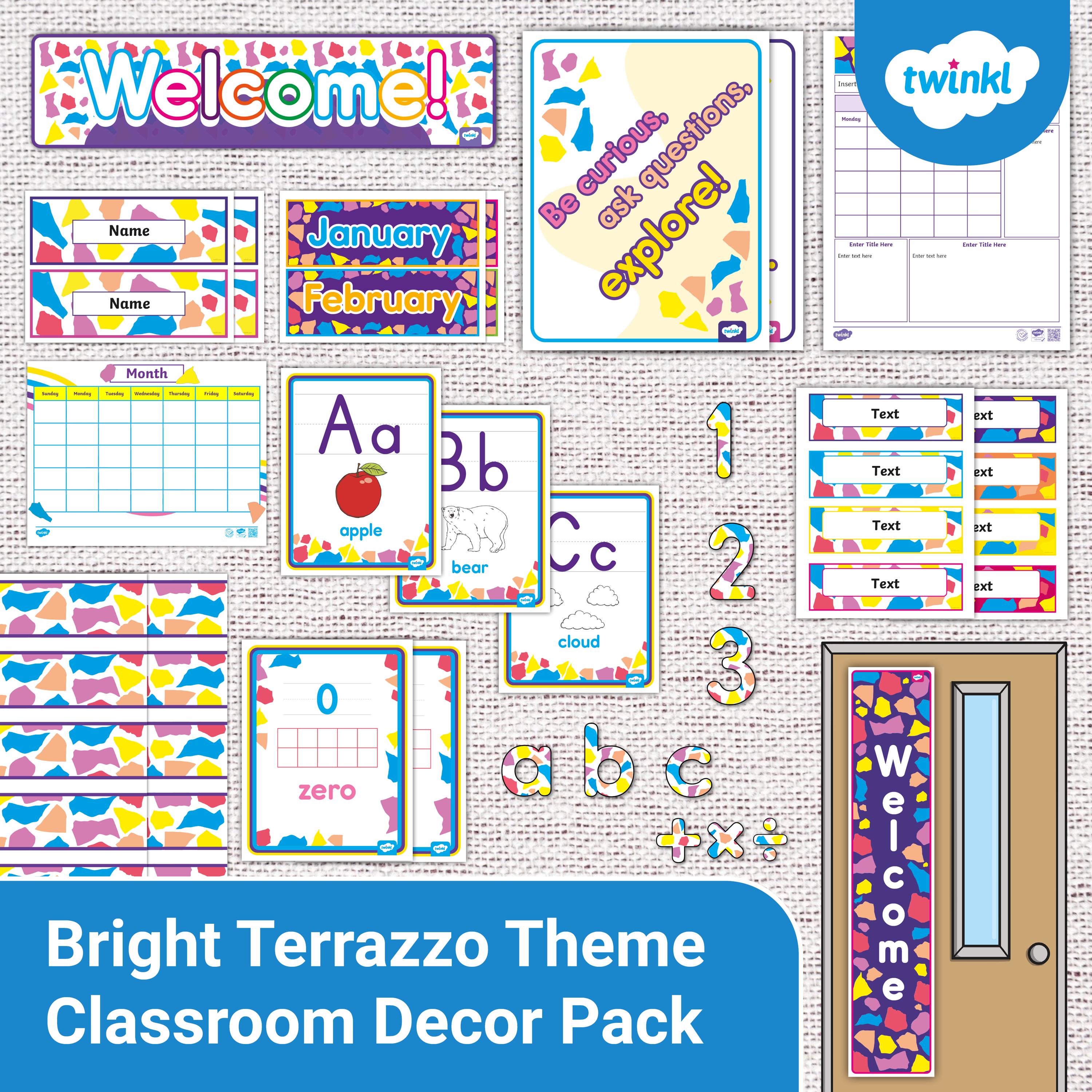 Bright Terrazzo Theme Classroom Decor Pack - Etsy